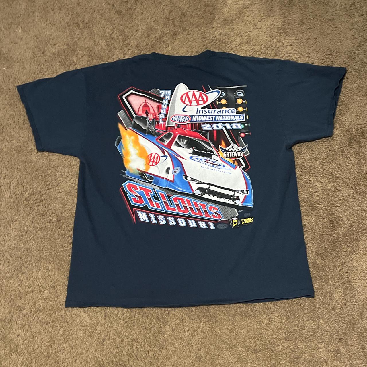 Clean Vintage NASCAR back hit Shirt Size large fits... - Depop