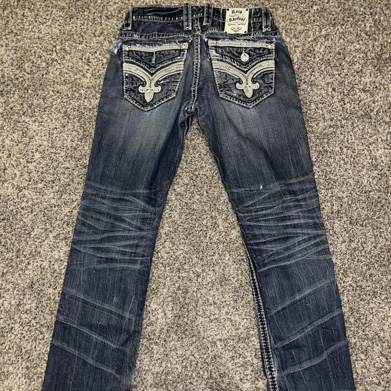 Rock Revival Geo Straight Jeans #rockrevival #y2k... - Depop