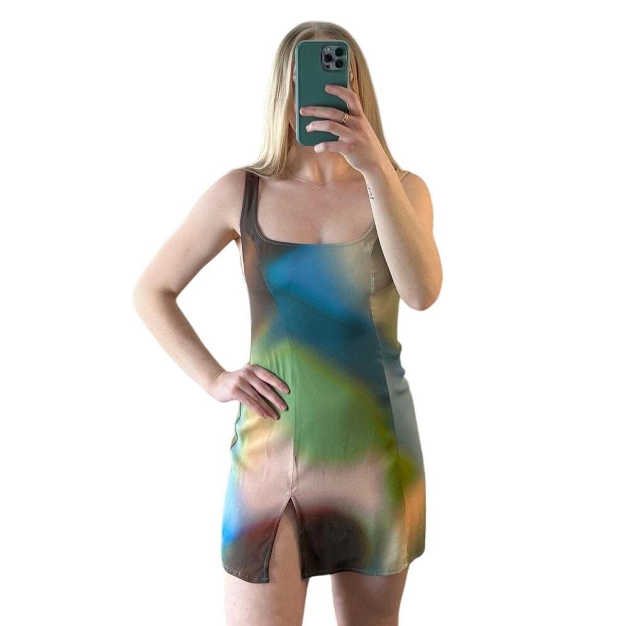 NWT Reformation Noha Square Neckline Mini Dress with... | Depop