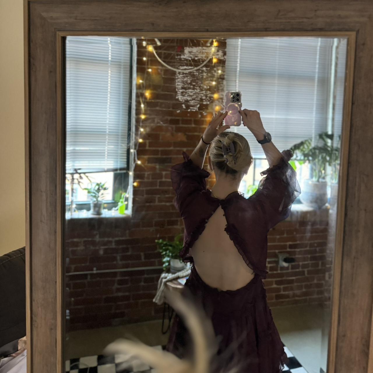 Purple open back dress Love this dress so much, but... - Depop