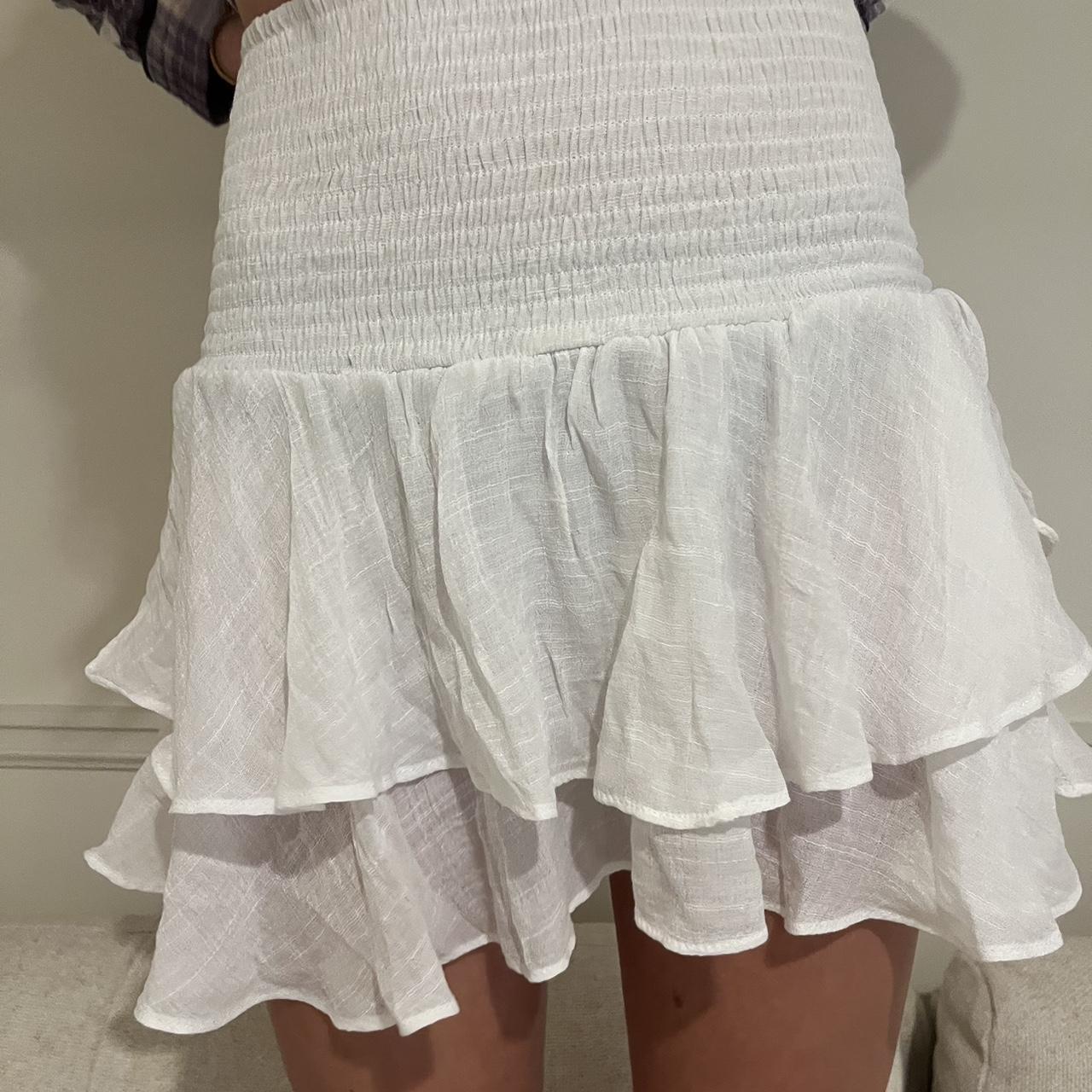 Cute Adika Skirt, White Ruffles, perfect For Summer... - Depop
