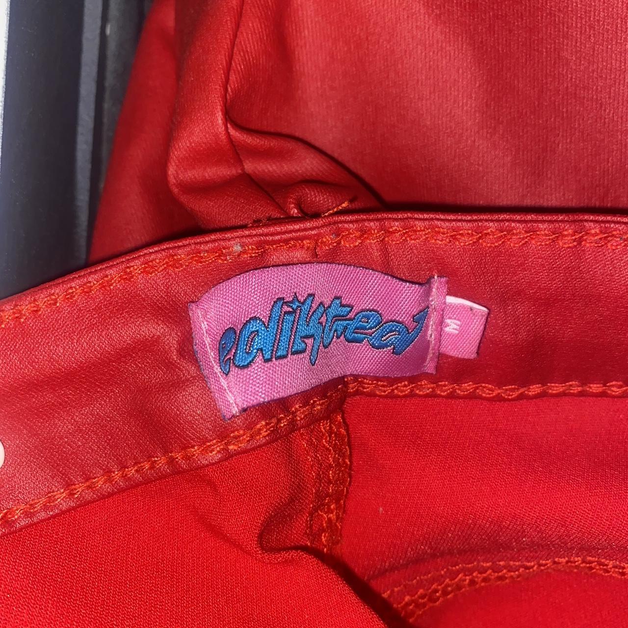 Edikted red leather pants Worn once Perfect... - Depop