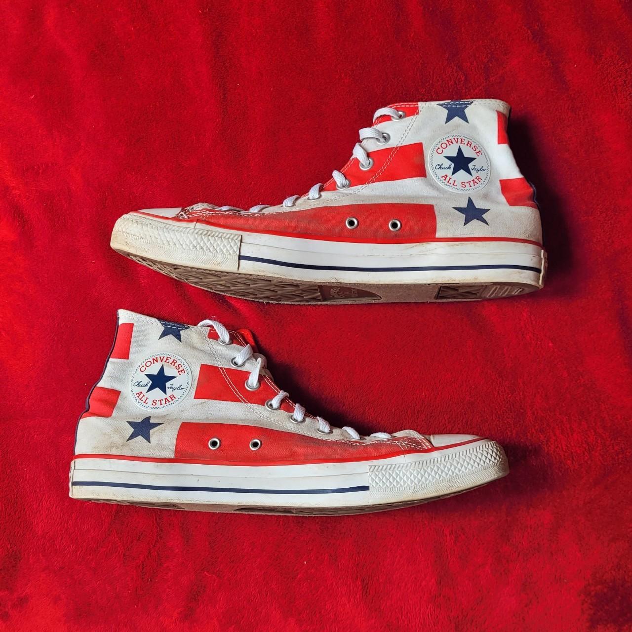 American flag Converse high tops Size: 12 Signs of... - Depop