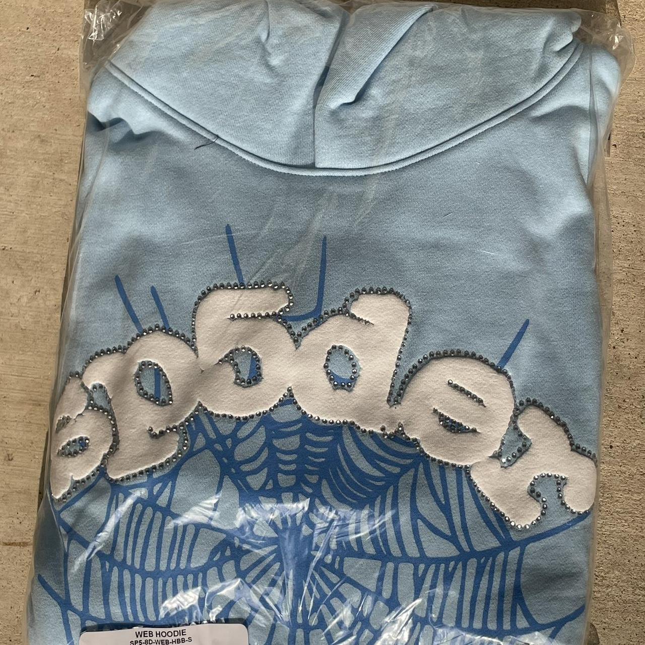Sp5der Hoodie Sky Blue | Depop Sp5der Hoodie Sky Blue | Depop