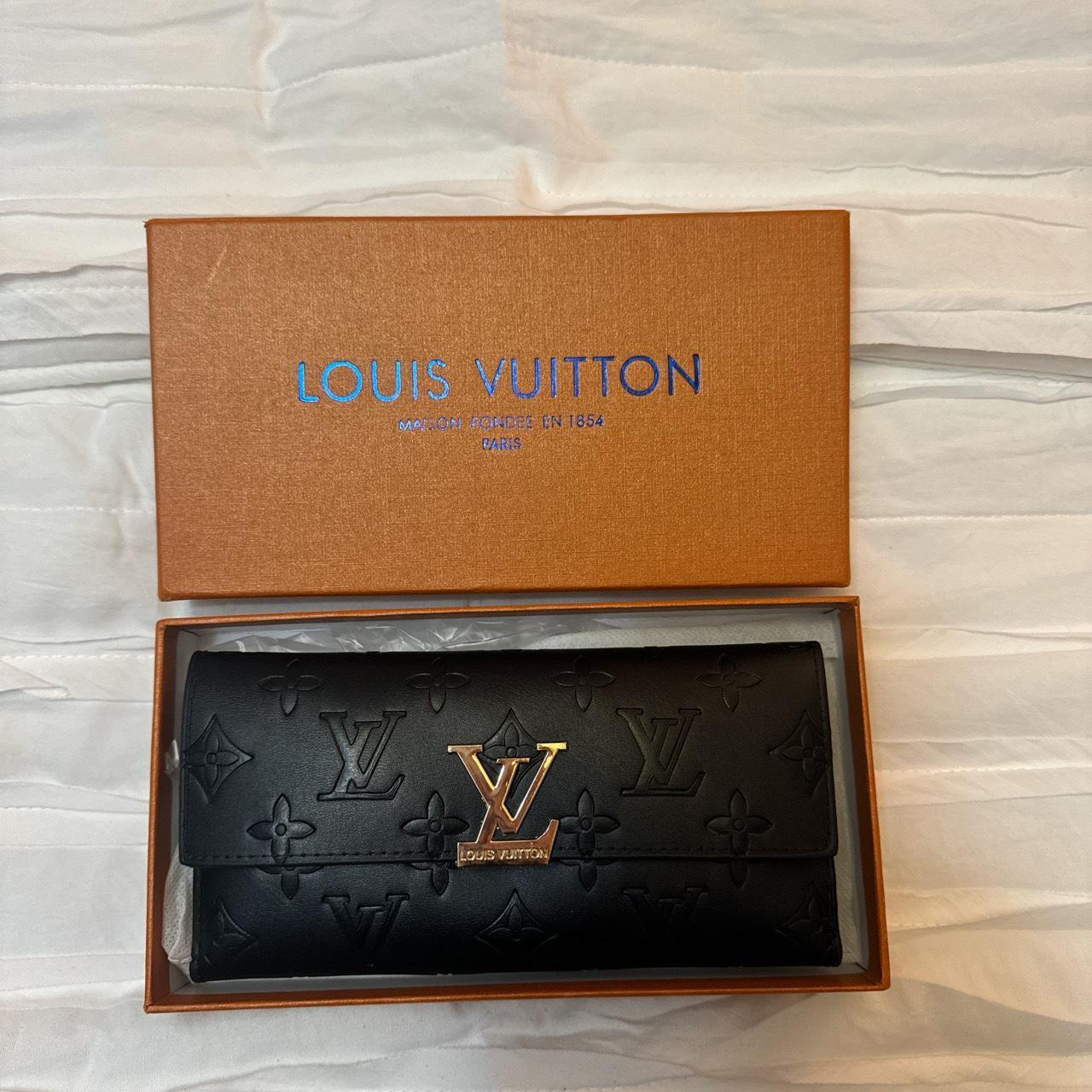 REPLICA Louis Vuitton Wallet Black with Gold... - Depop