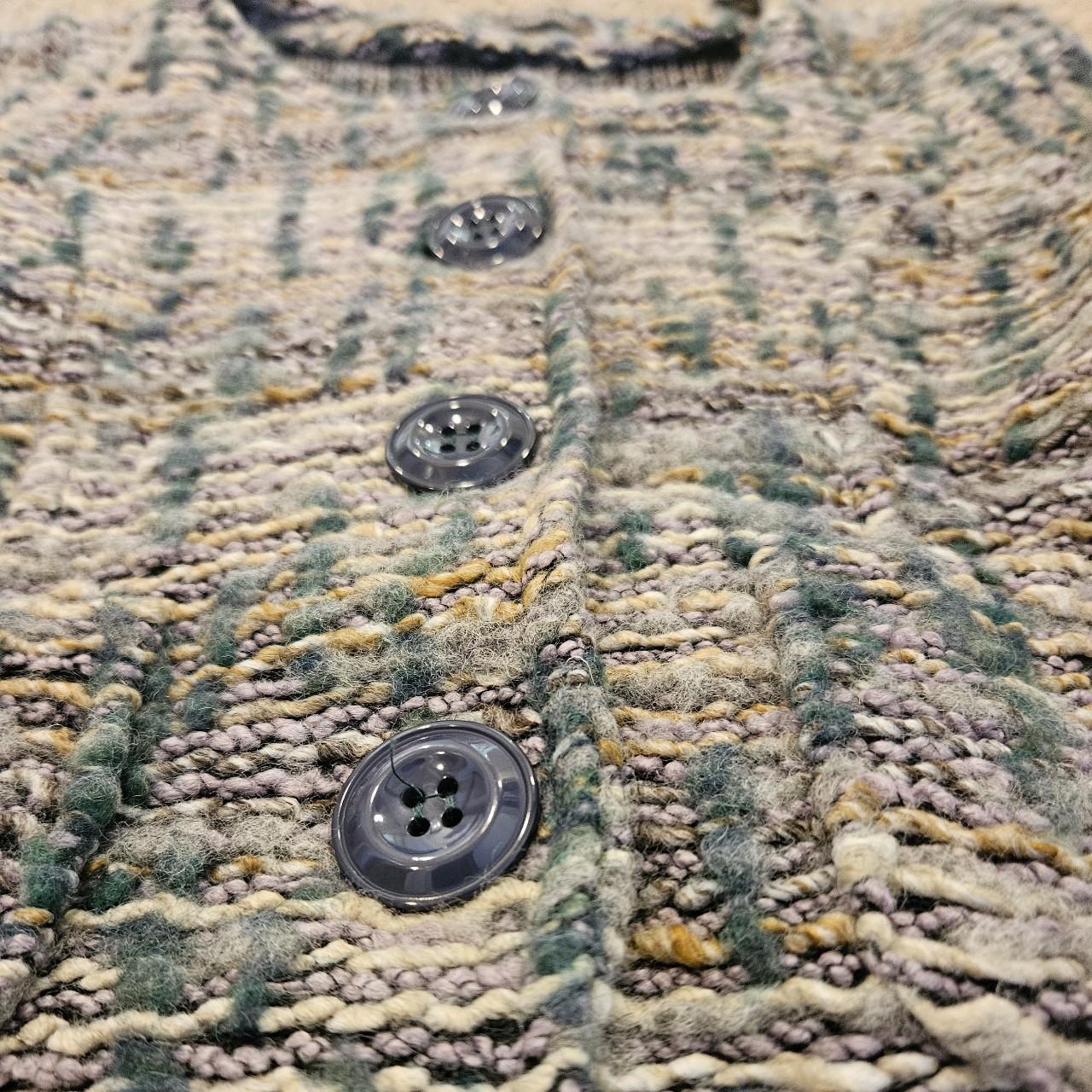 LUMA Italian Chic Tweed Button-Up Wool Blend... | Depop