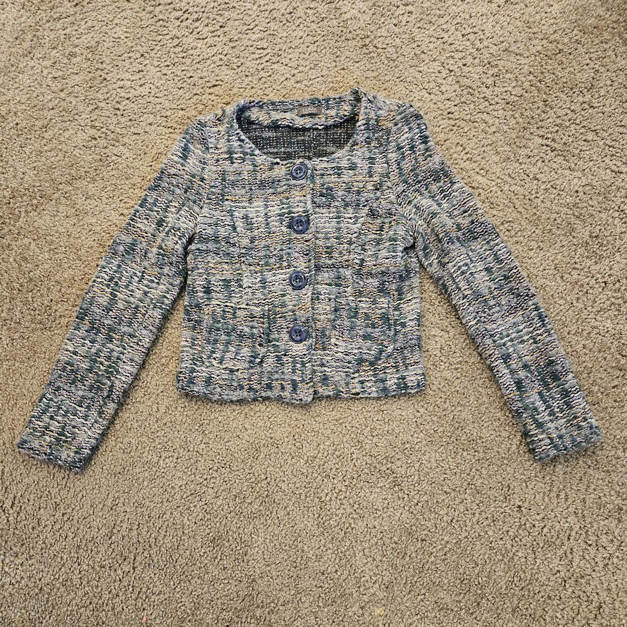 LUMA Italian Chic Tweed Button-Up Wool Blend... | Depop