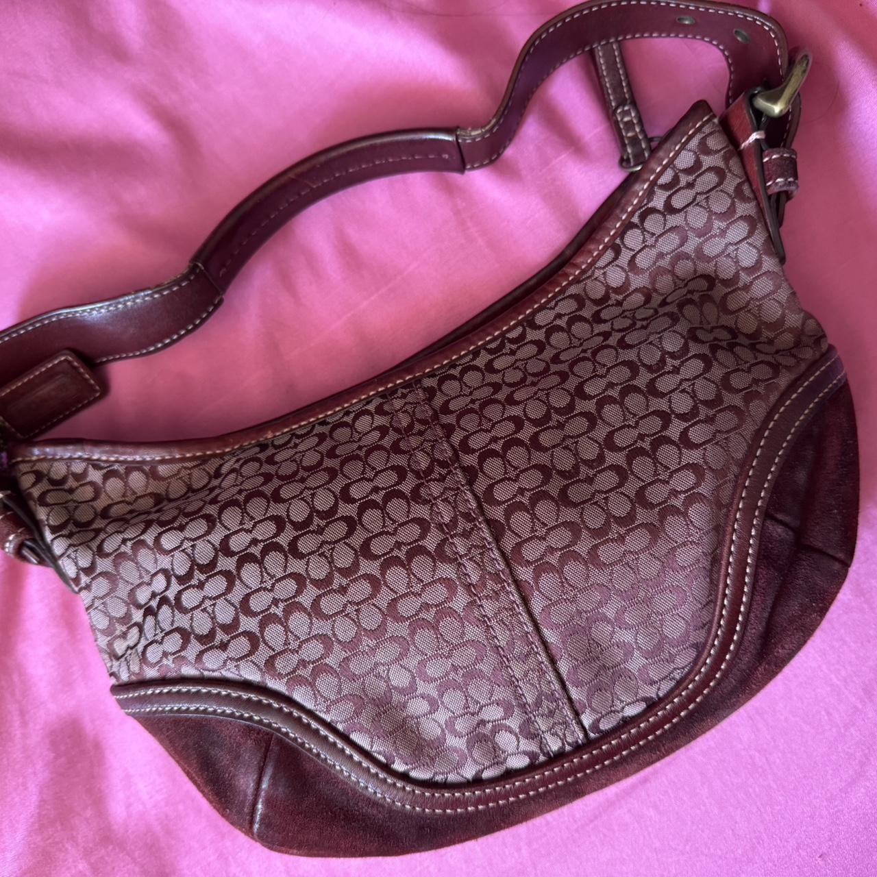 vintage burgundy red soho coach bag. in good... | Depop