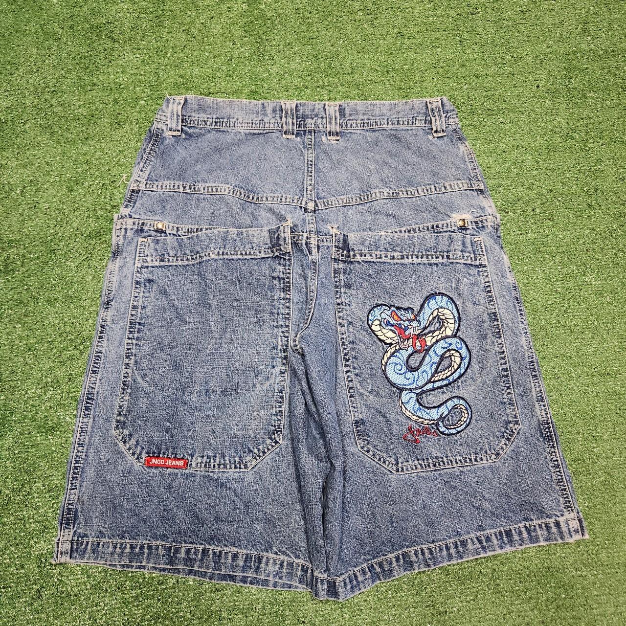 JNCO Snake Jorts Size 36 Super sick embroidery | Depop