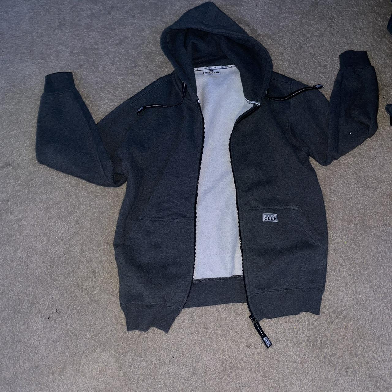 medium grey heavy weight pro club sweater brand new... - Depop