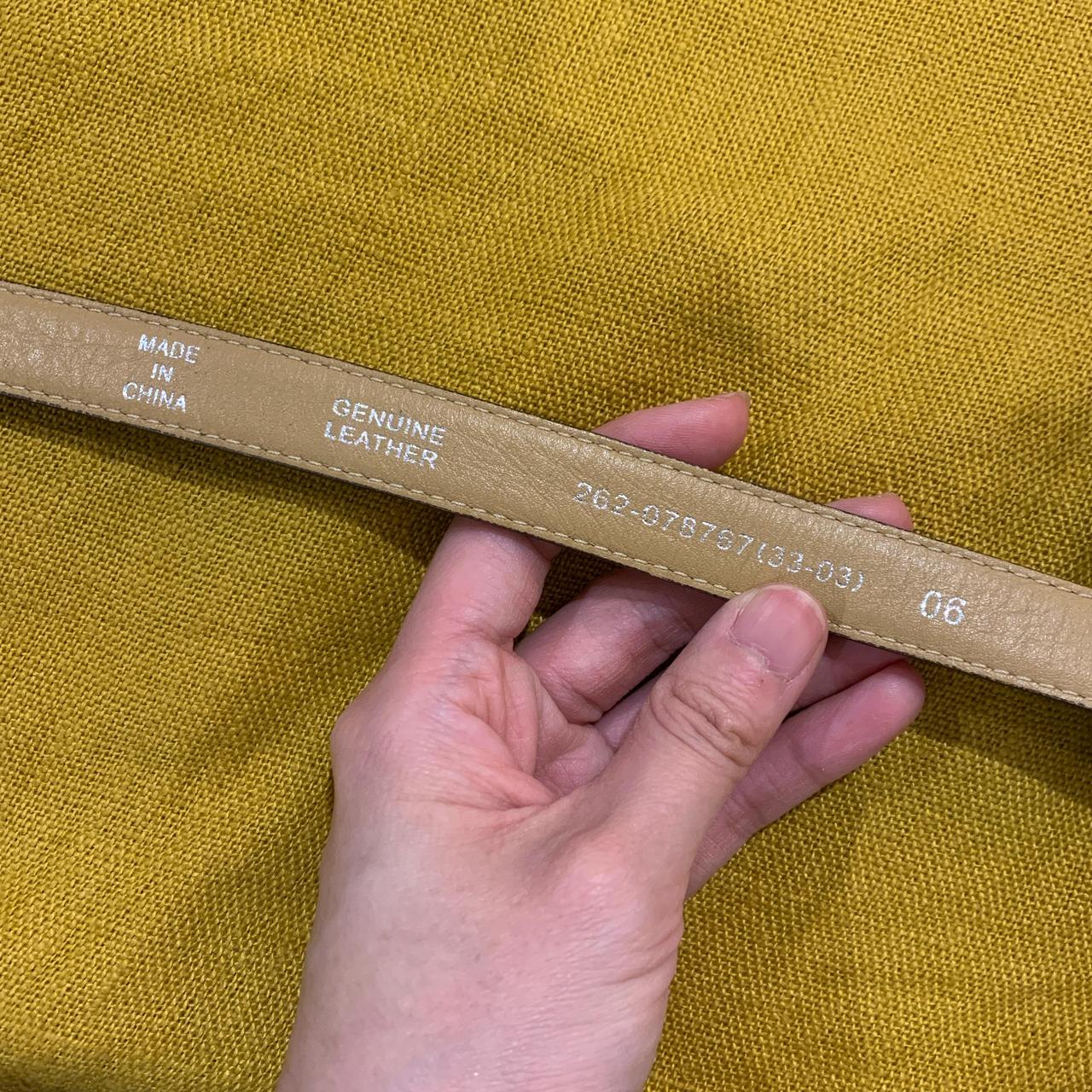 Brown leather belt with silver buckle No brand.... - Depop