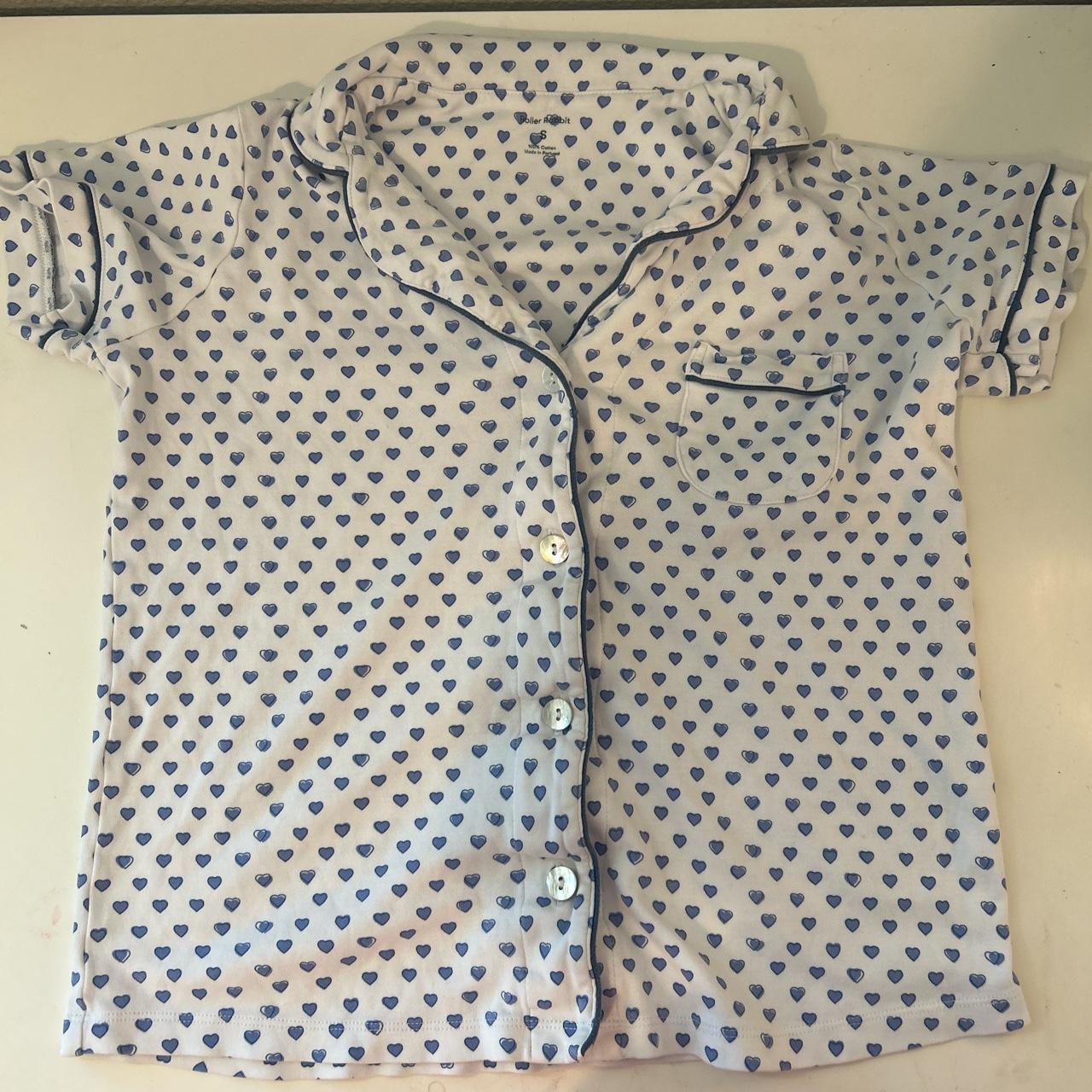 roller rabbit blue heart pj top only - Depop