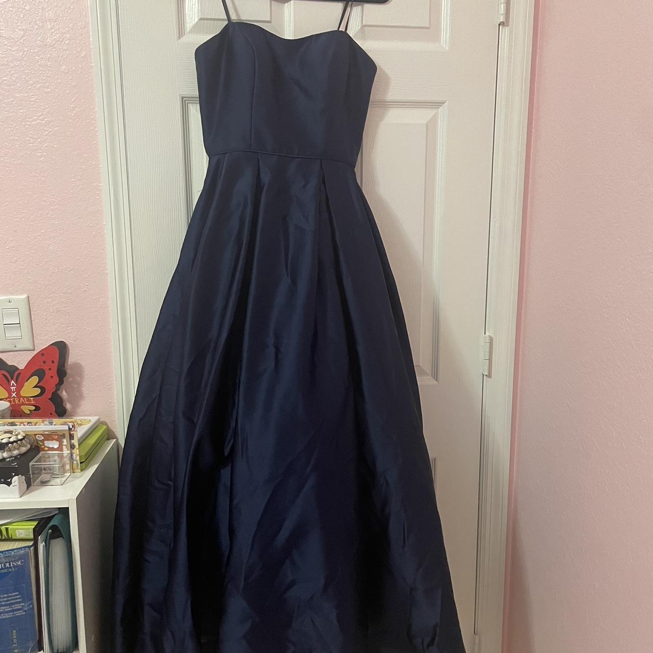 Deep Blue Gown. Only worn once. Condition like new.... - Depop
