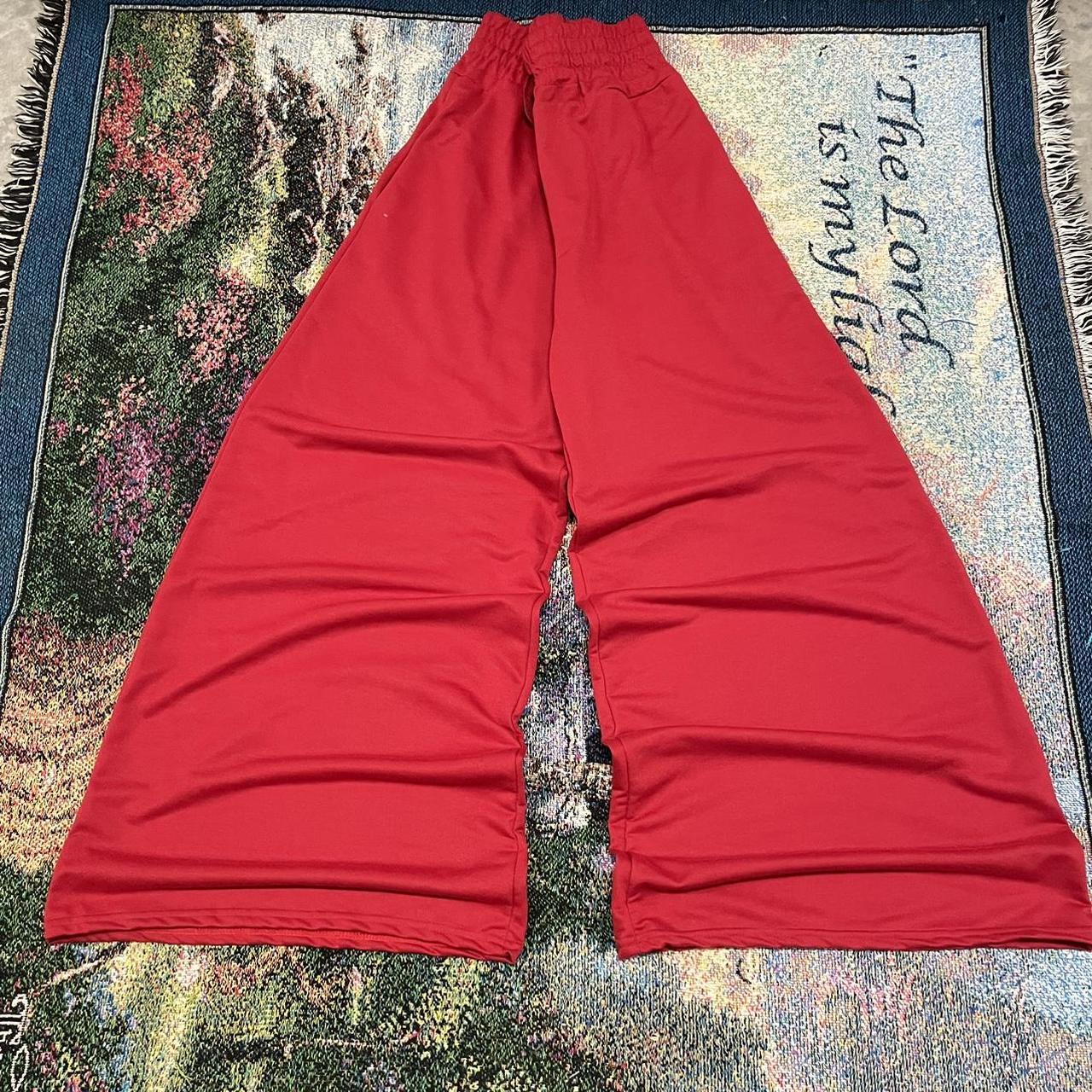 Vintage/Y2K 2000’s Grungy Red Super Baggy Flared... - Depop