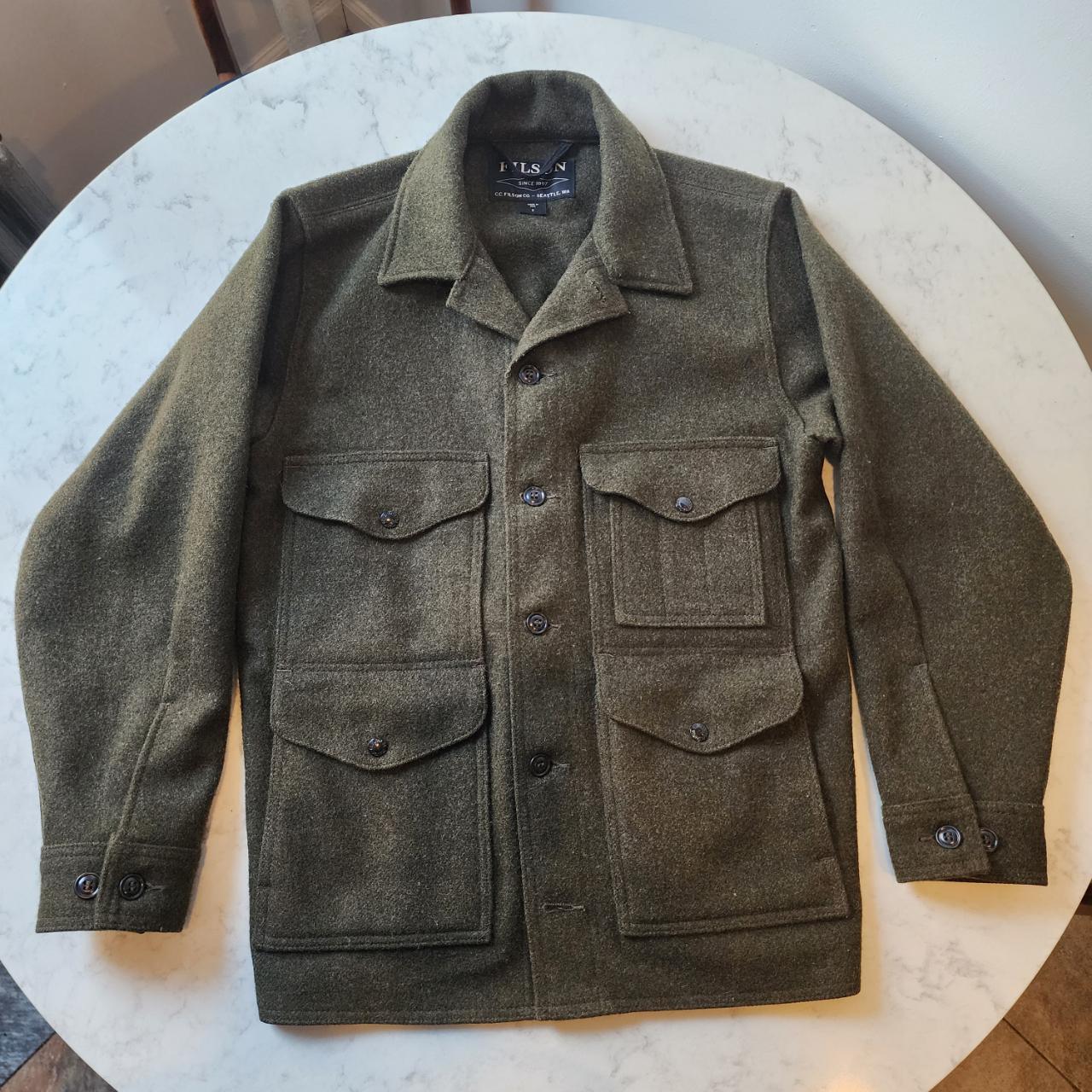Filson Mackinaw Wool Cruiser Jacket in forest green.... | Depop