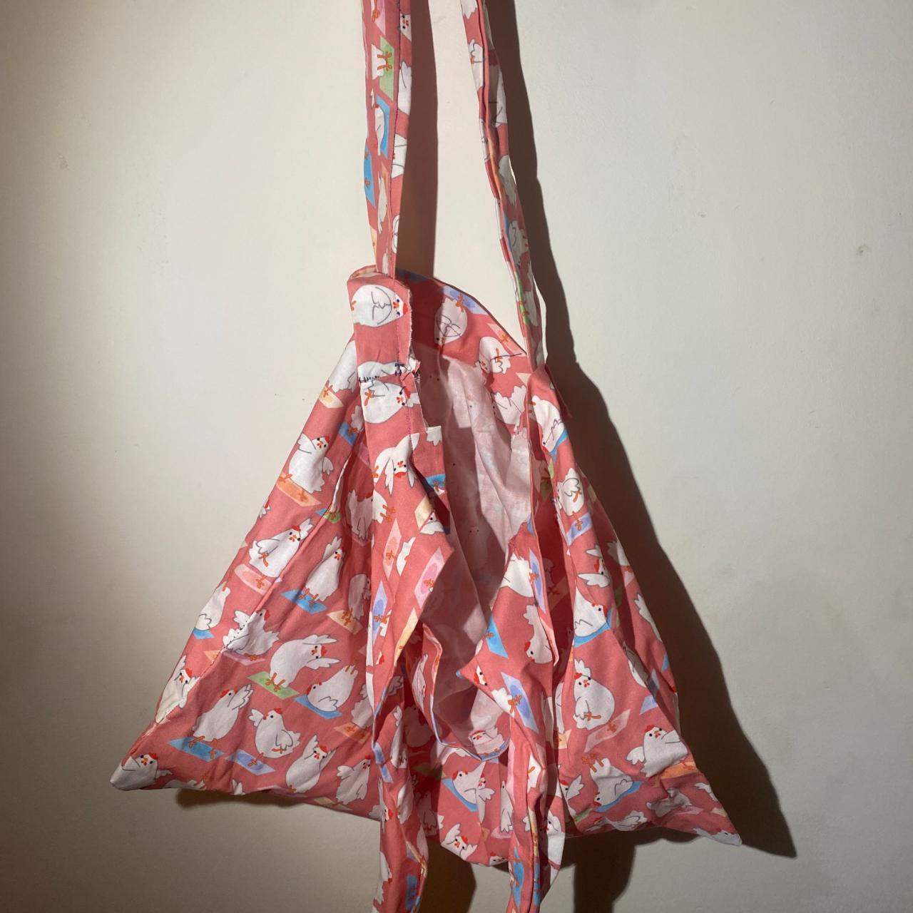 xl two handle bag tote reusable "Yoga Chicken " - Depop