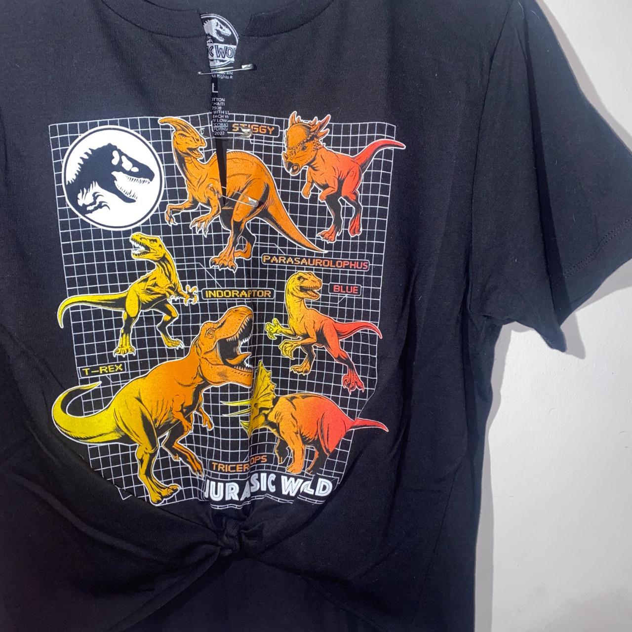 Black large graphic tee with upcycled work with pins... - Depop