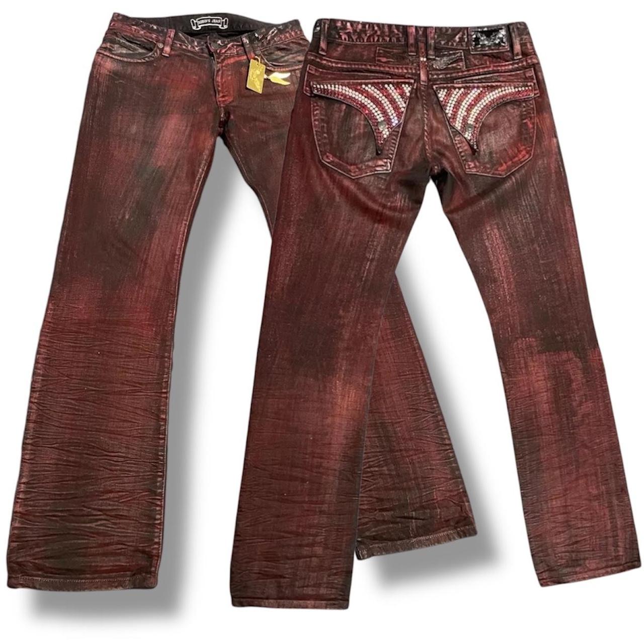 Robin’s Jean Digger Red Best size vintage studded... | Depop
