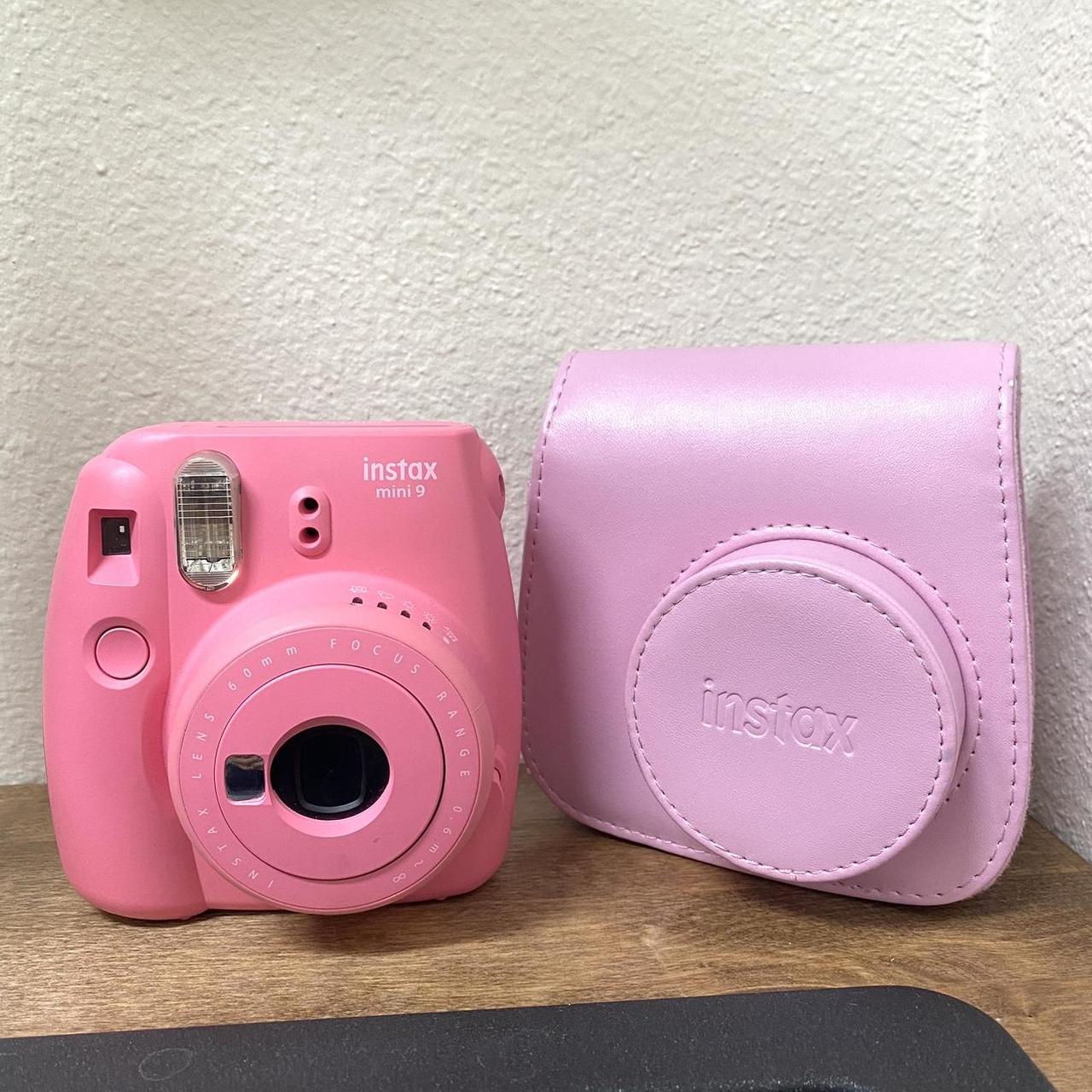 Pink Fuji Instax Mini 9 camera with a pink camera... - Depop
