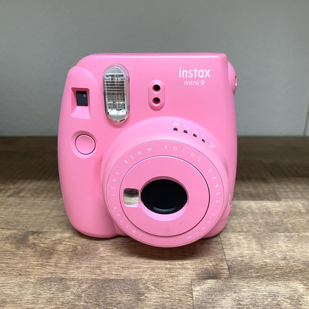 Pink Fuji Instax Mini 9 camera with a pink camera... - Depop