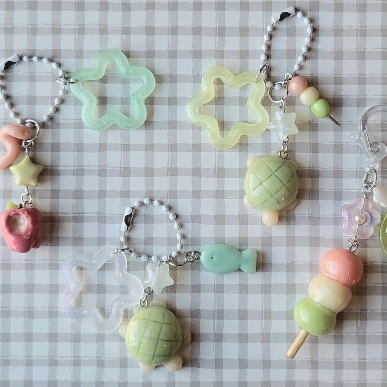 kawaii dango 🍡 glow in the dark keychain charm is... - Depop