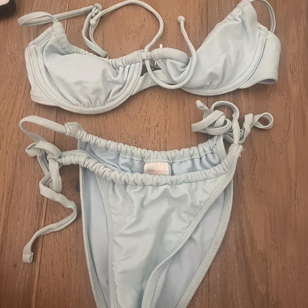 target bathing suit set light blue size M - Depop