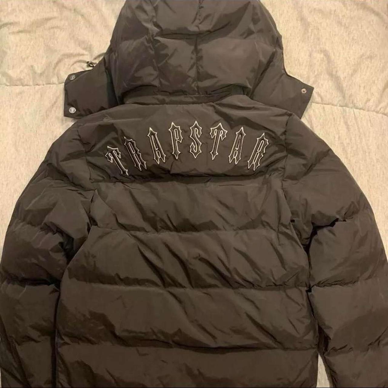black trap star puffer jacket - Depop