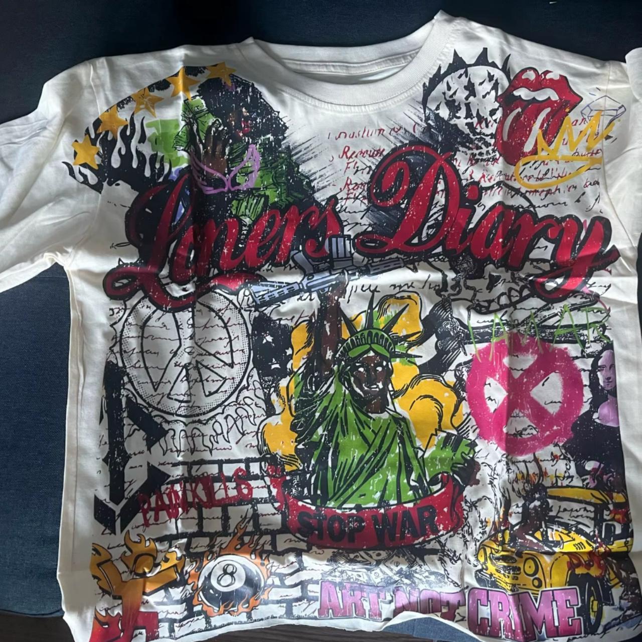 LONERS DIARY Graphic Print Design Y2K Shirt Sizes: S... | Depop