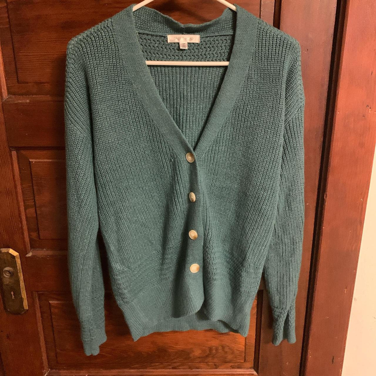 Dusty blue button up sweater/cardigan Third picture... | Depop