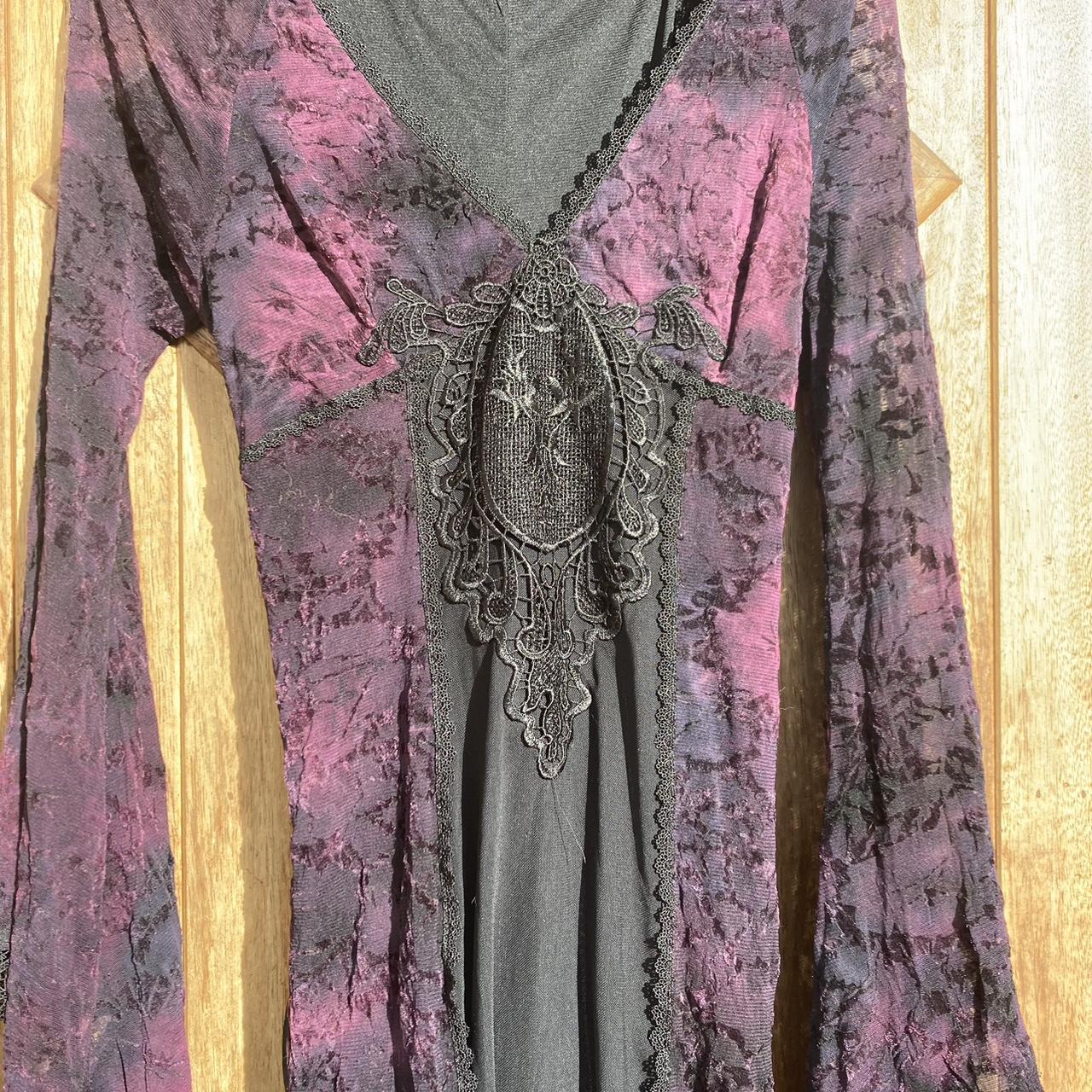 Gypsy-Luxe mega detailed velvet and lace dress midi... - Depop