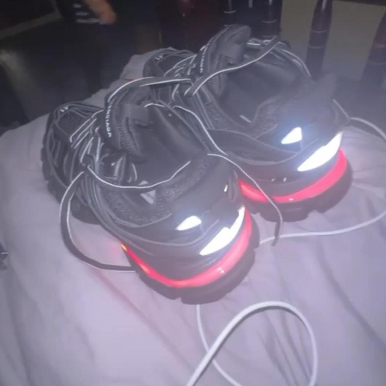 Men's Track LED Running Sneakers, Black - Depop