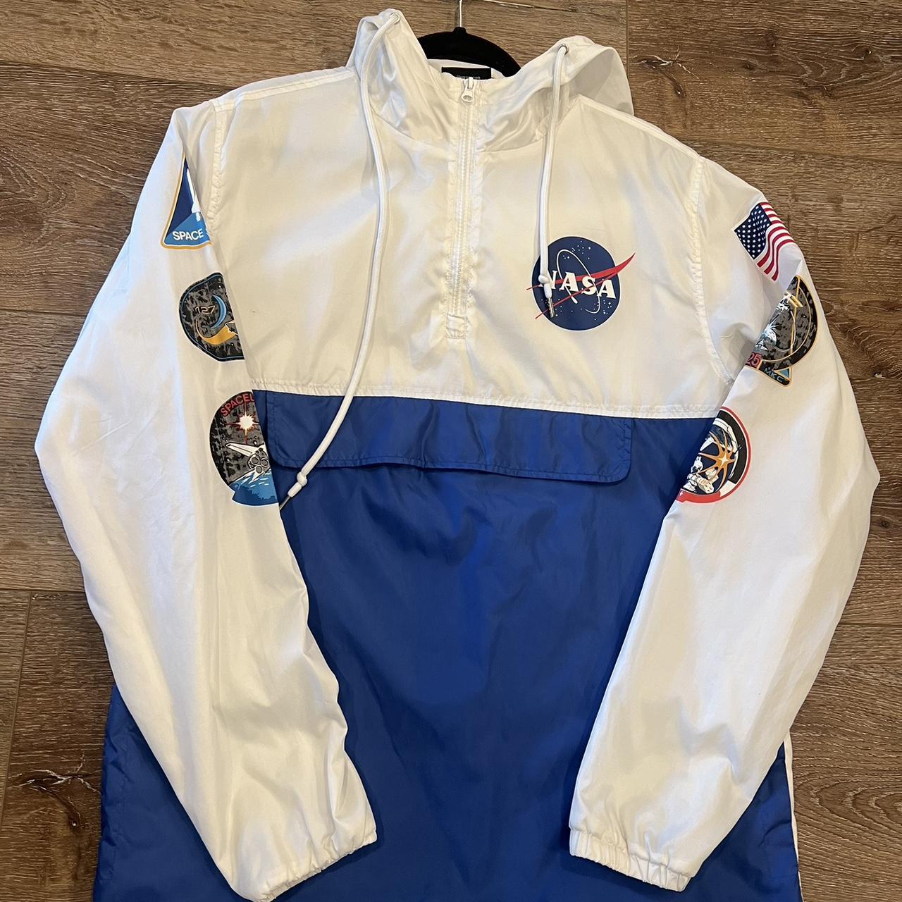 NASA Windbreaker Hoodie Functional Front Pocket Size... - Depop
