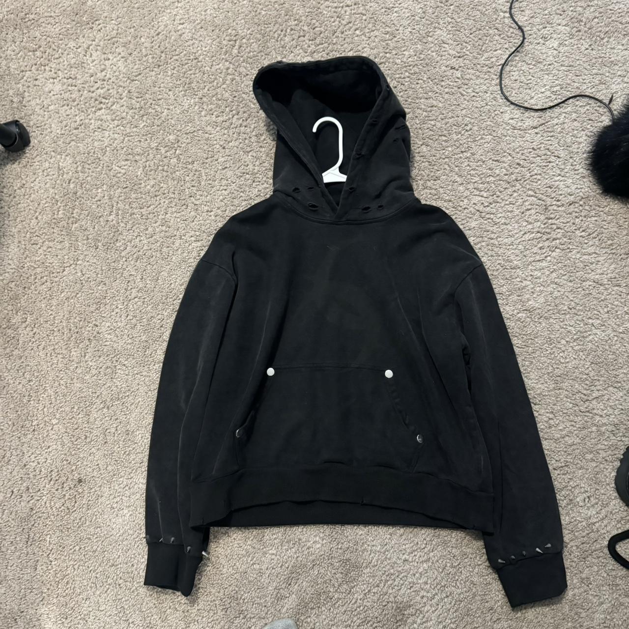 Grey Nebulic Distressed Spiked Hoodie #distressed... - Depop