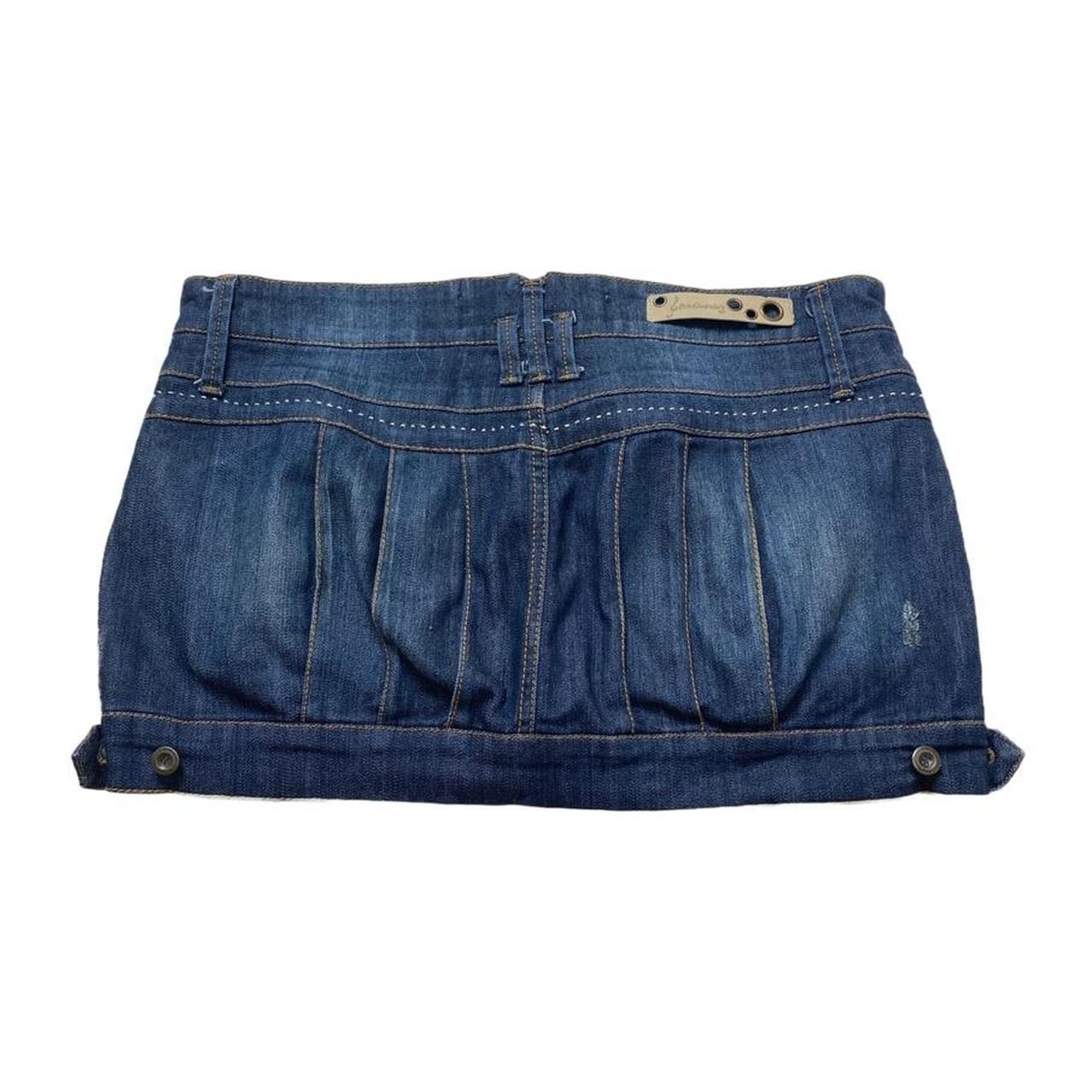 SUPER MINI DENIM SKIRT STRADIVARIUS BUTTON UP WITH... - Depop