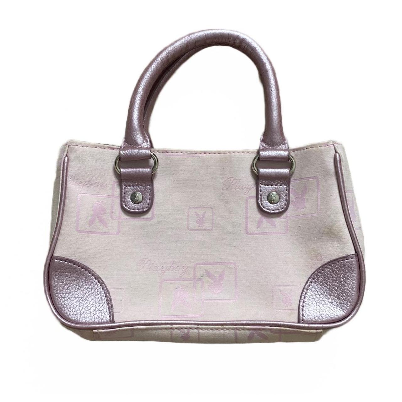 PINK PLAYBOY MONOGRAM MINI BAG PALE PINK WITH... - Depop