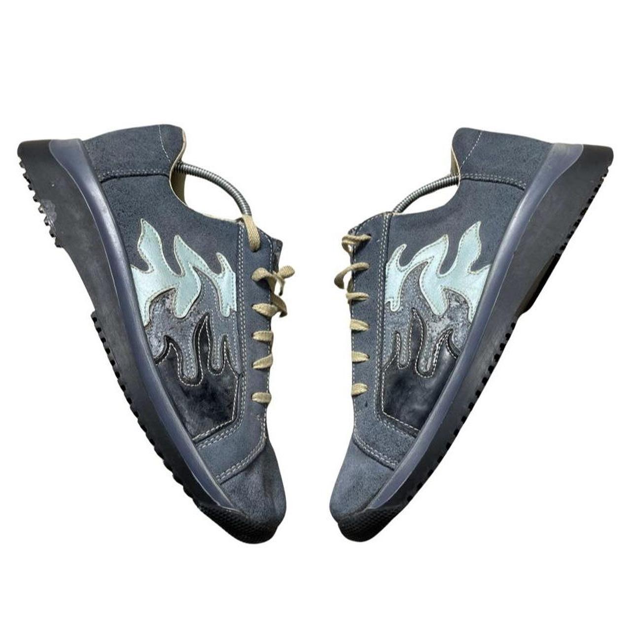 RIEKER Y2K BLUE FLAME TRAINERS MULTI TONAL FLAMES TO... - Depop