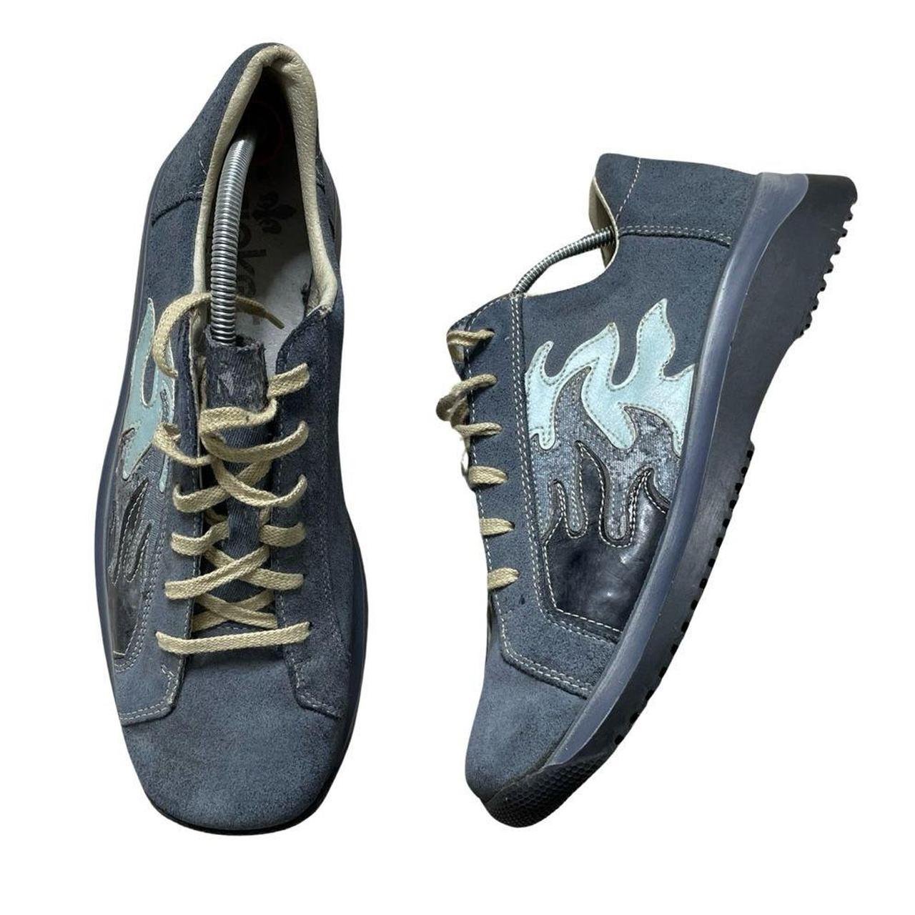 RIEKER Y2K BLUE FLAME TRAINERS MULTI TONAL FLAMES TO... - Depop