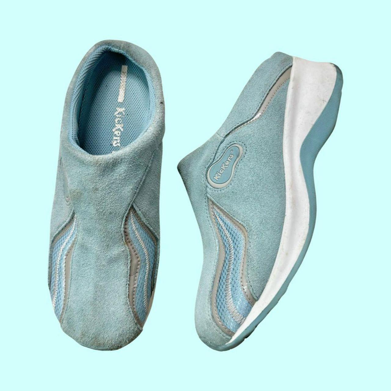 Y2K BABY BLUE KICKERS MULES SLIP ONS PLATFORM... - Depop