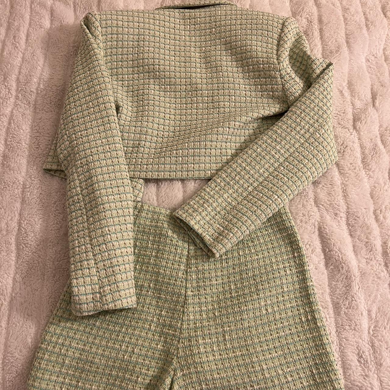 Zara tweed set Blazer XS Skort XS New never... - Depop