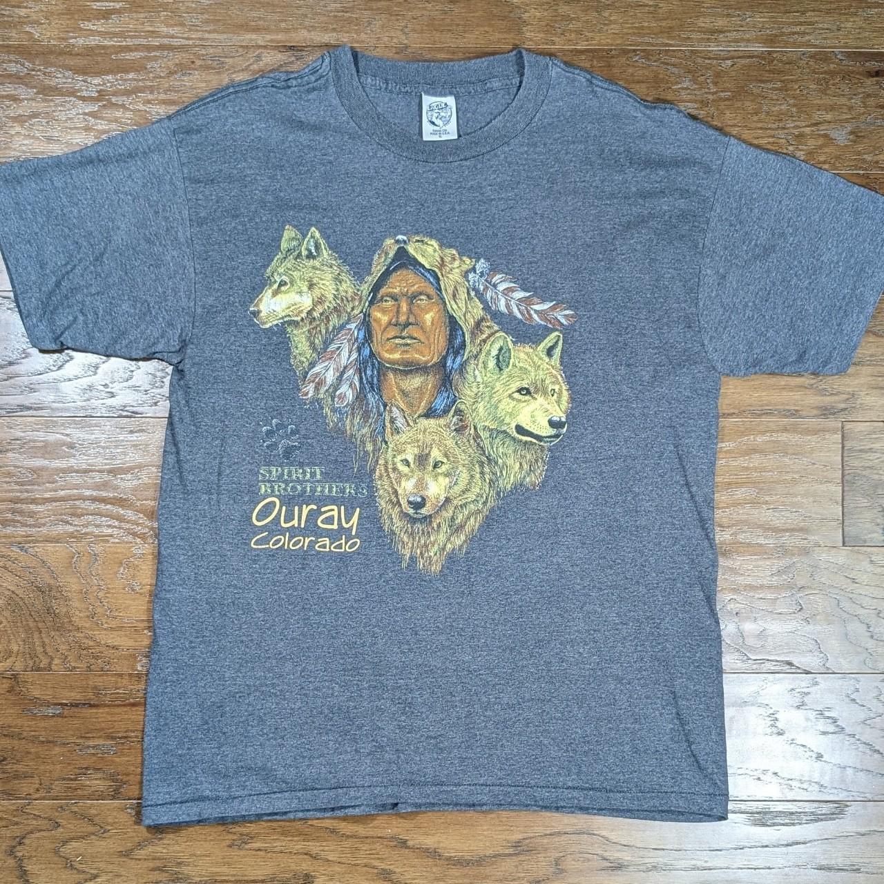 Vintage Native American Indian Wolves Spirit... - Depop