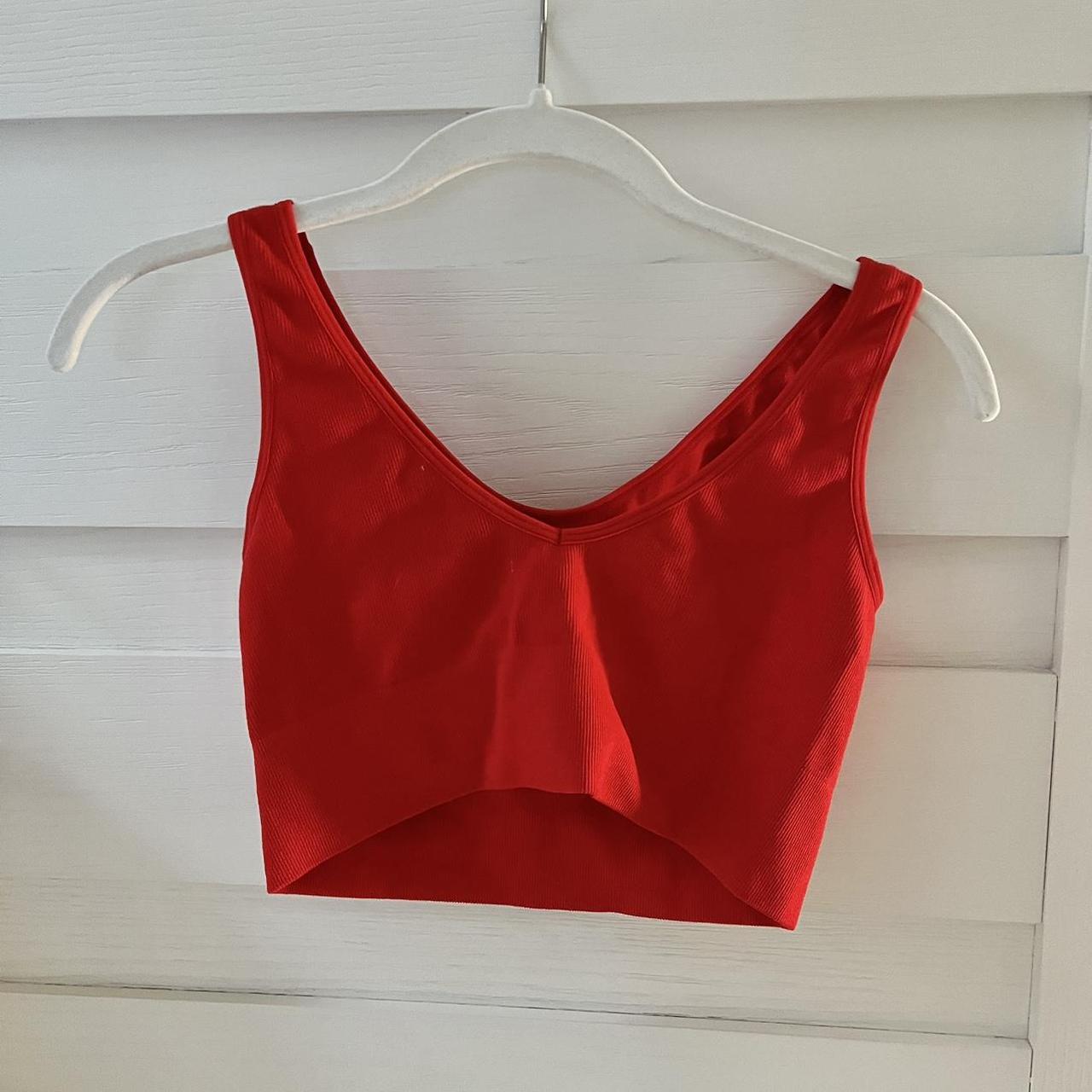 - red crop top - size L fits like a small - worn... - Depop