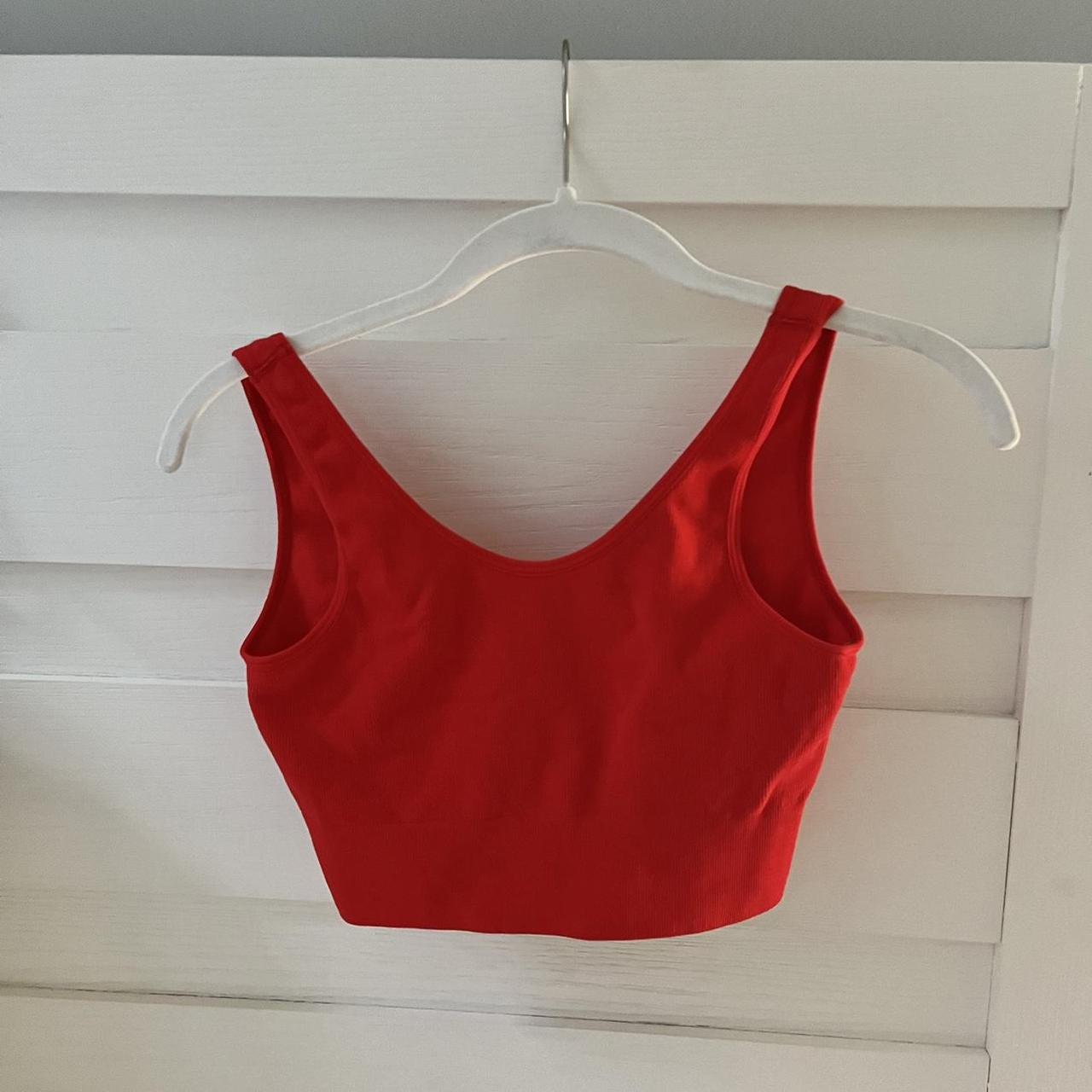 - red crop top - size L fits like a small - worn... - Depop