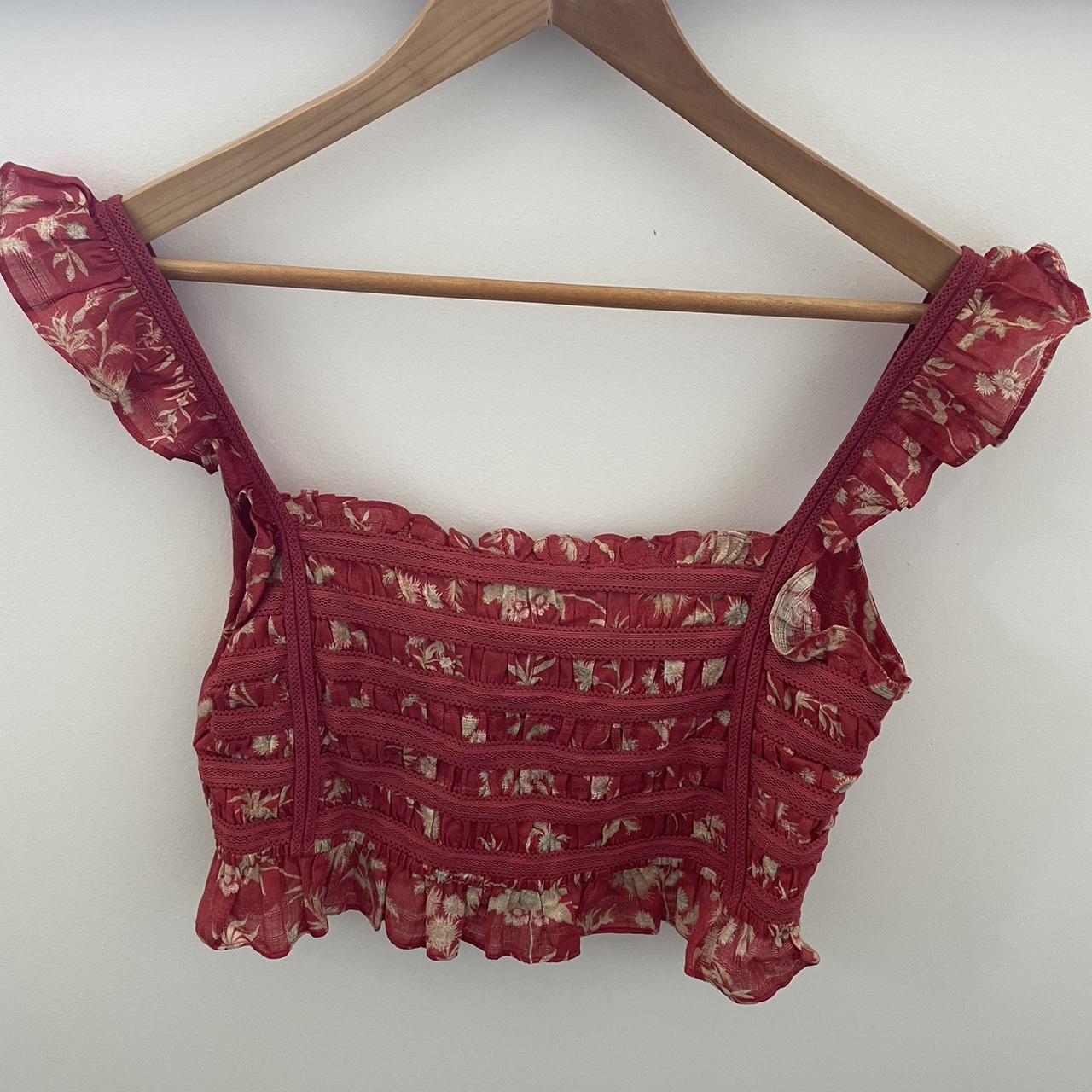 SIR top: Aurelie embroidered crop Size 0 Good... - Depop