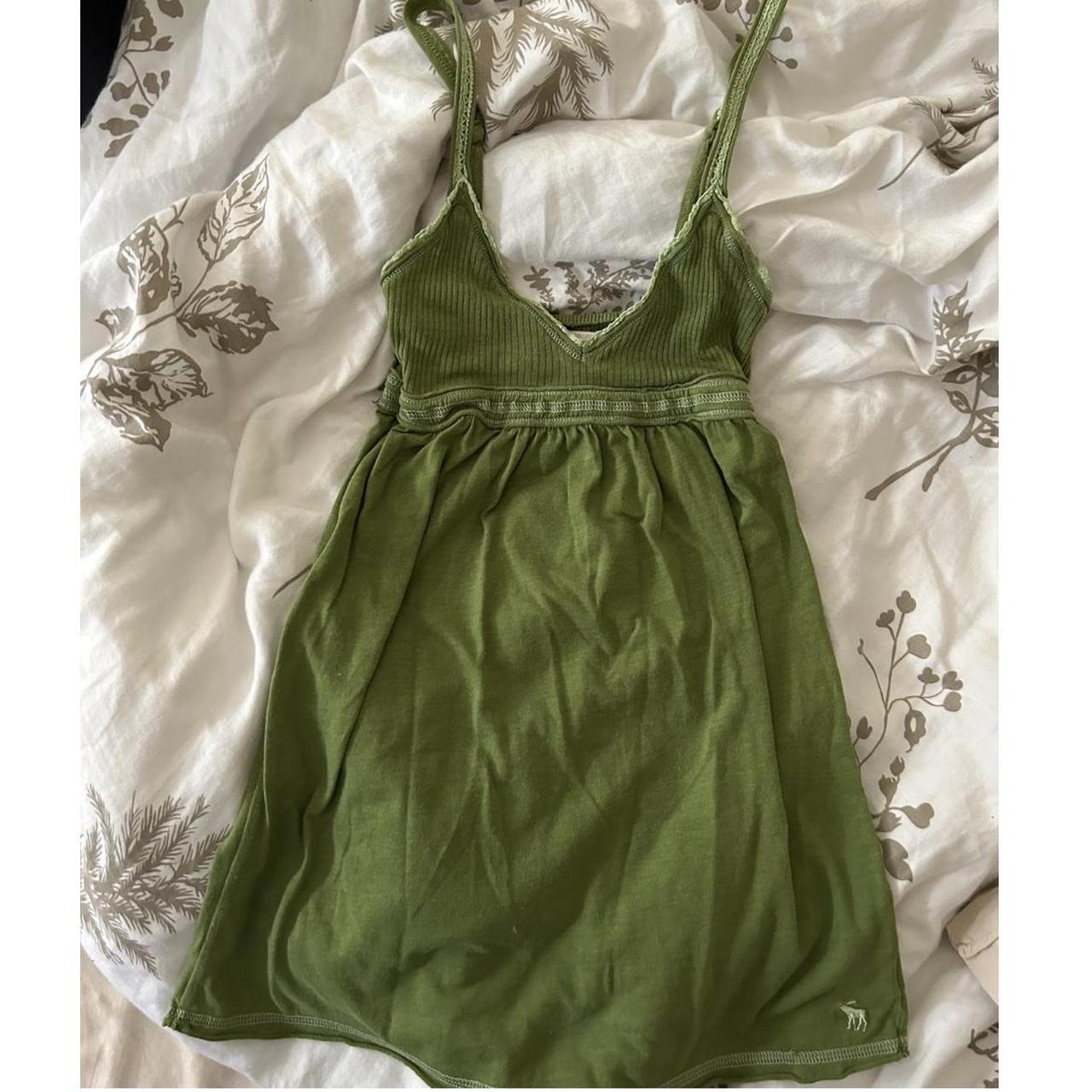 Abercrombie & Fitch babydoll tank top Green moss... - Depop