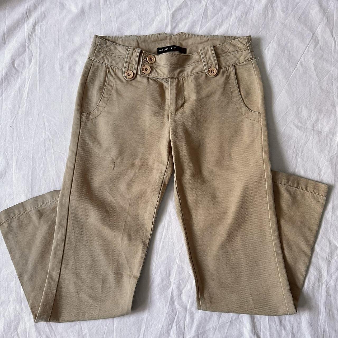 beige y2k lowrise pants best fit 6 $55 #y2k #90s... | Depop