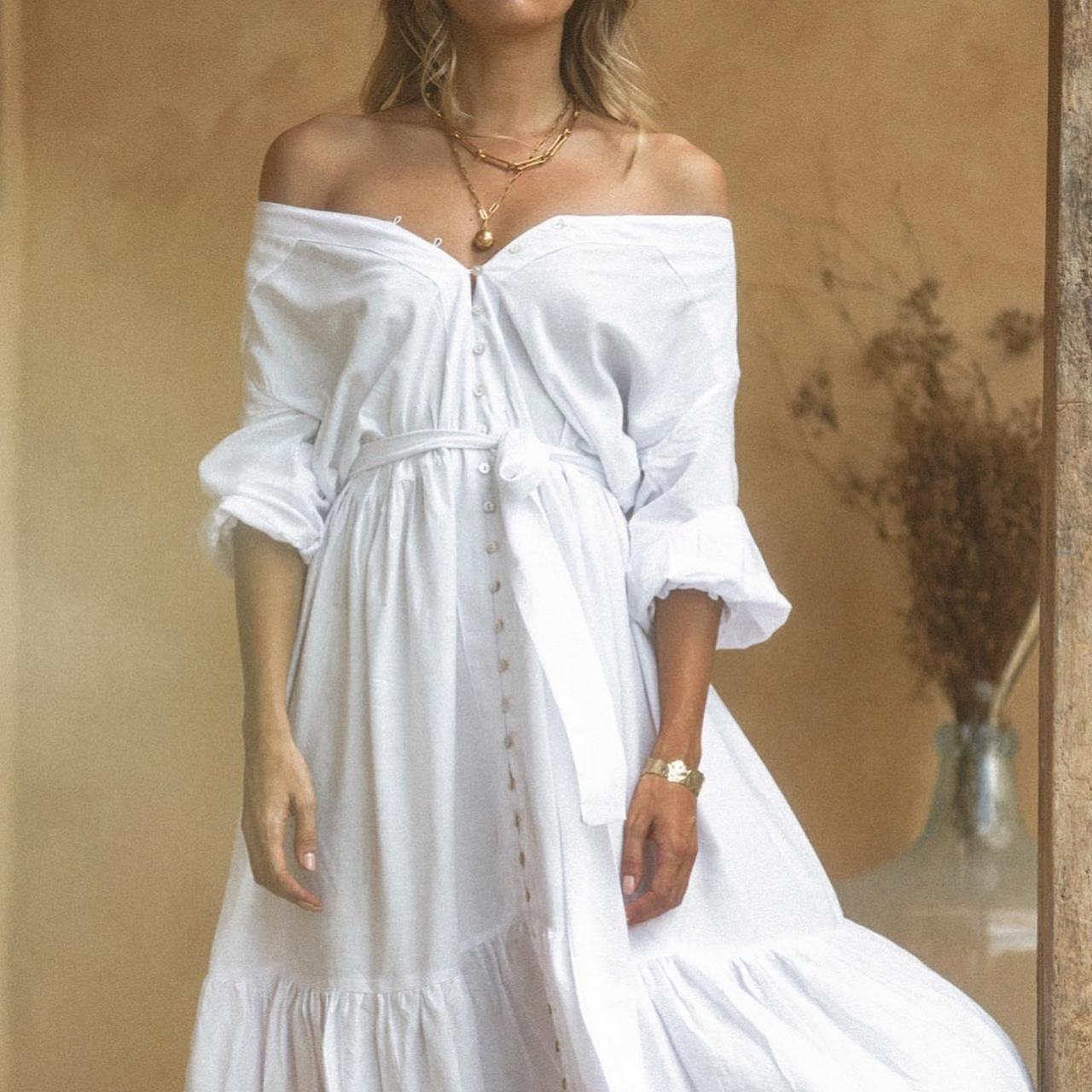 Mahli the Label Cancun gown in milk. Purchased for... - Depop