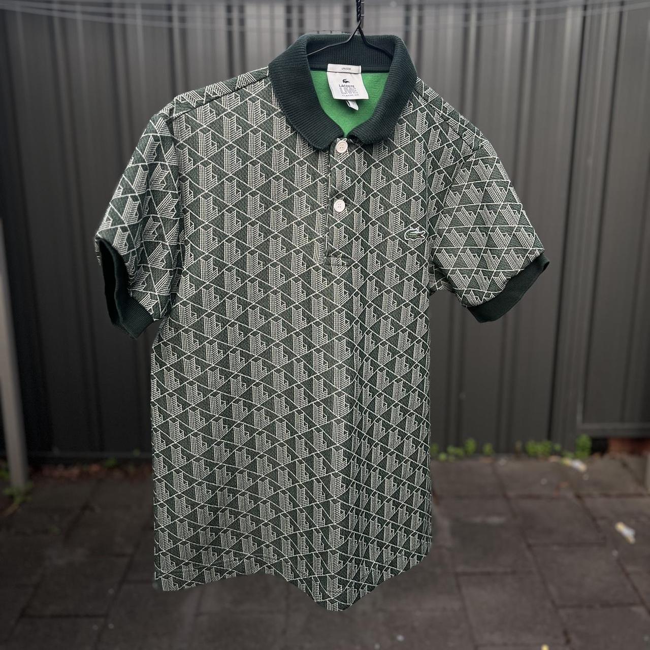 Lacoste Monogram Pattern T-Shirt - Depop