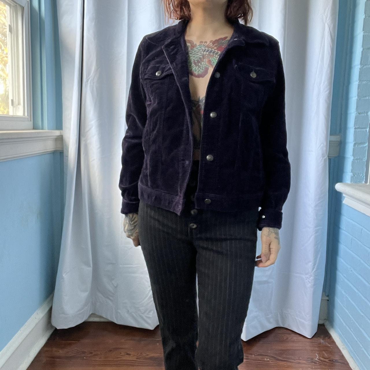 chaps vintage purple corduroy jacket size... | Depop