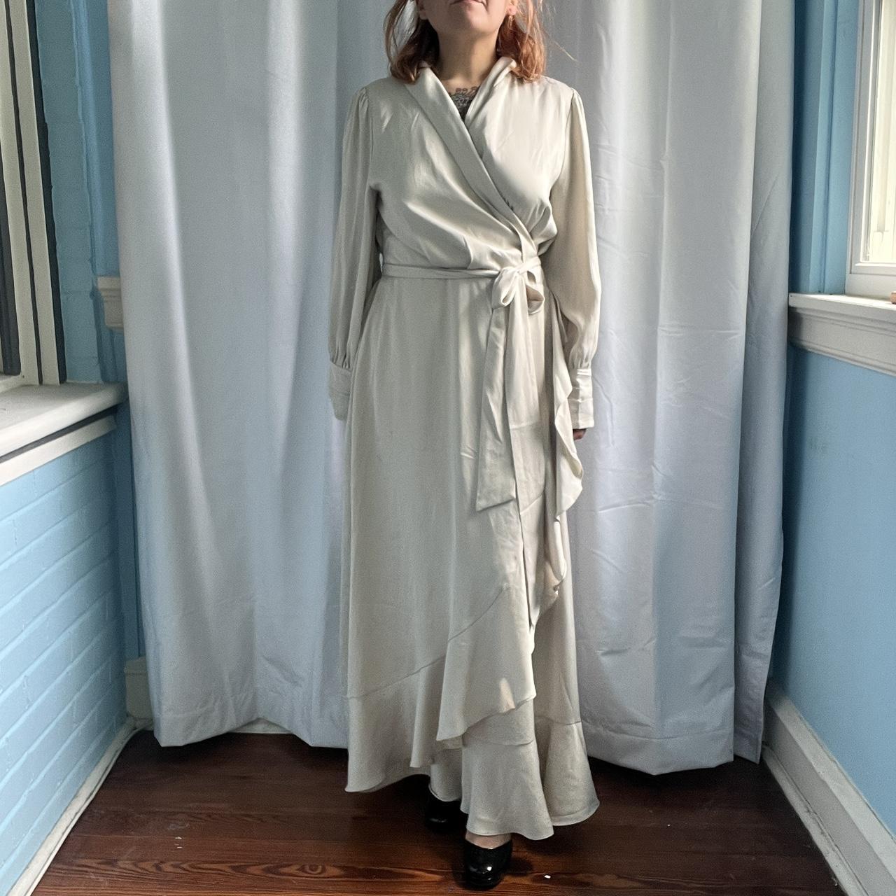 veiled nyc heavy gorgeous cream tan collared wrap... | Depop