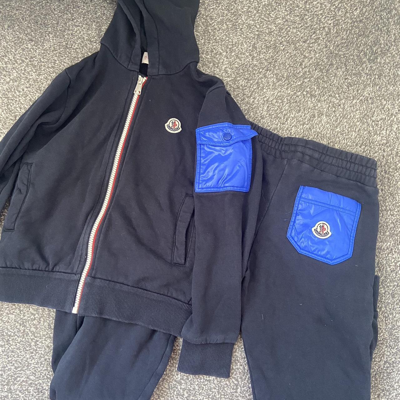 Genuine Moncler boys age 8 tracksuit, worn but in... - Depop